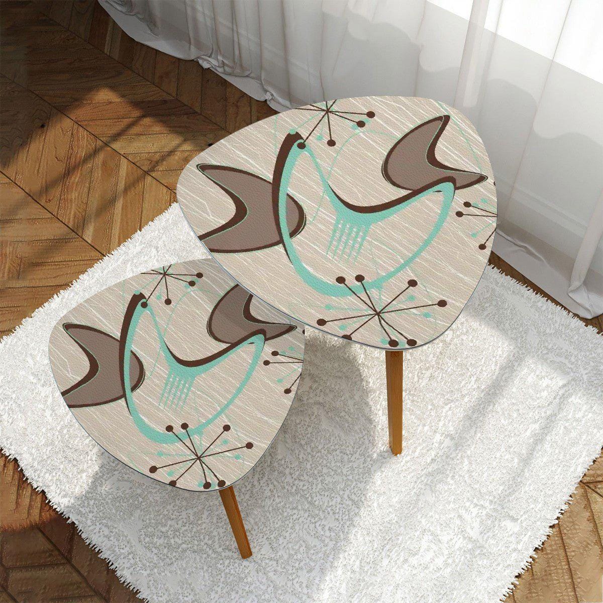 Retro Atomic Starburst Nesting Tables, Mid Century Modern Boomerang ...