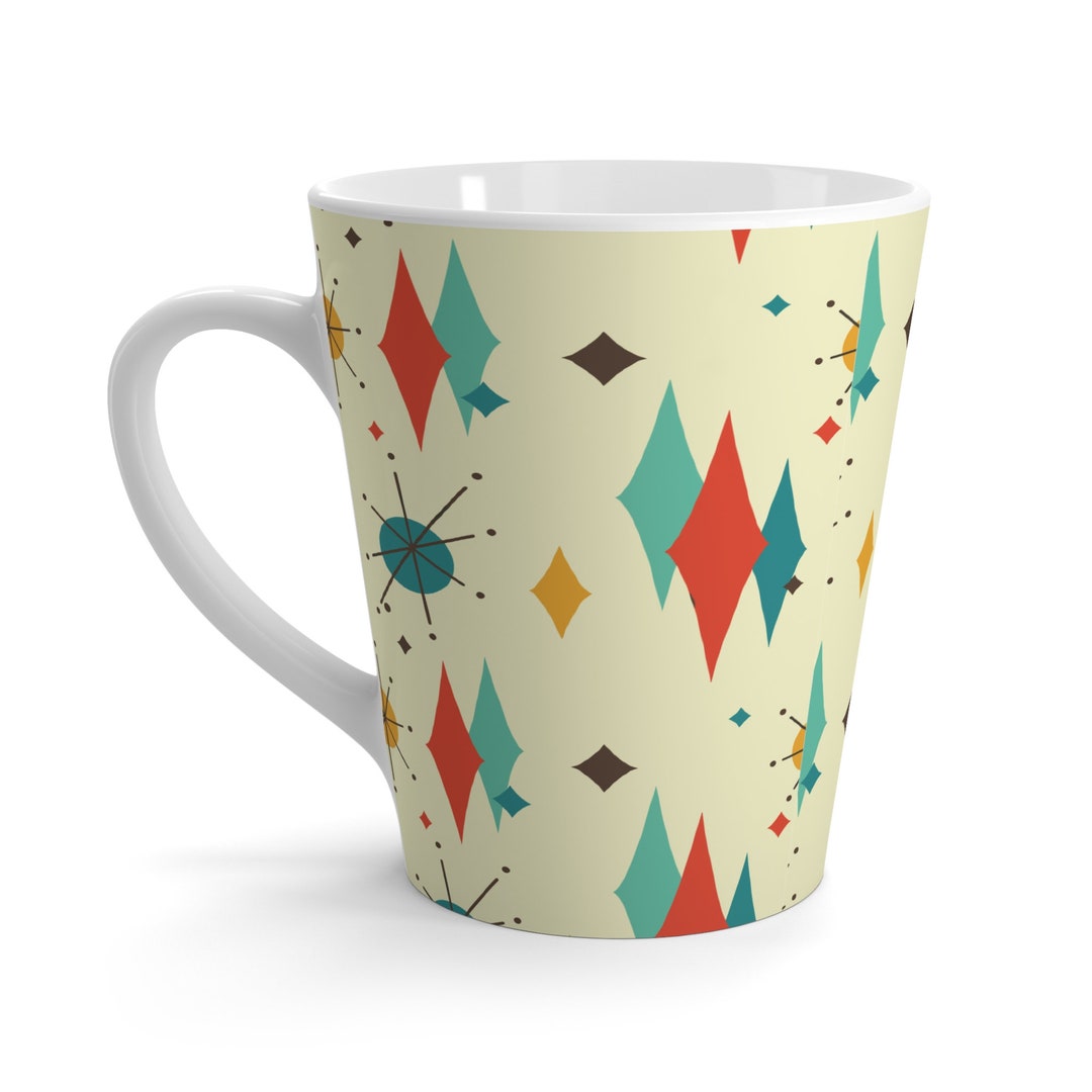 Franciscan Diamond Starburst Latte Mug, Retro Mid-century Coffee Cup ...