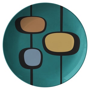 Dinner Plate in Vintage 50s Retro Abstract, Custom Design Mid Century ...