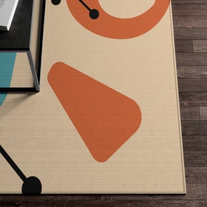 Mid Century Modern Retro Atomic Starburst Area Rugs - Etsy