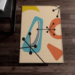Mid Century Modern Retro Atomic Starburst Area Rugs - Etsy