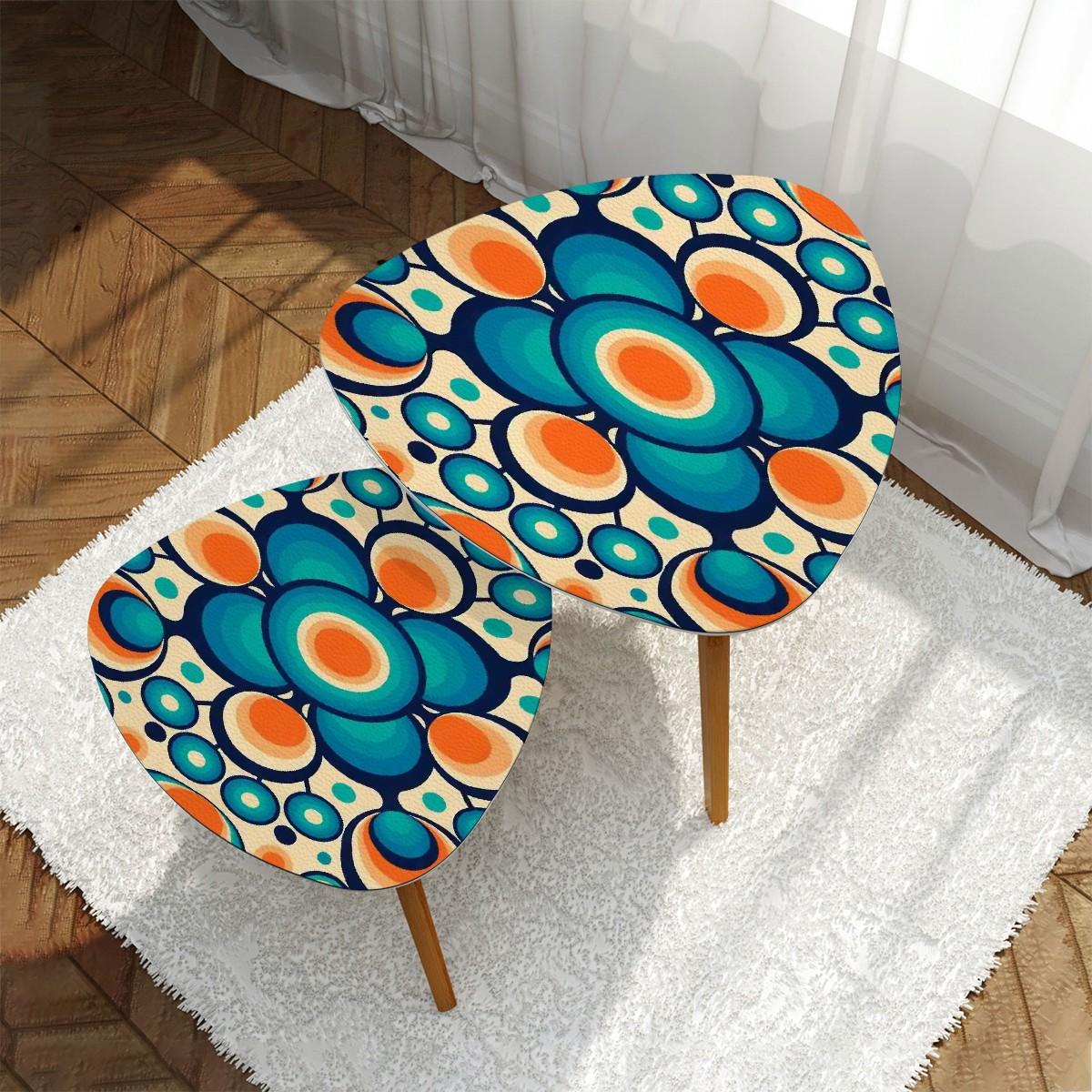 70s Retro Flower Power Coffee Table Set, Mid Century Modern Orbs ...