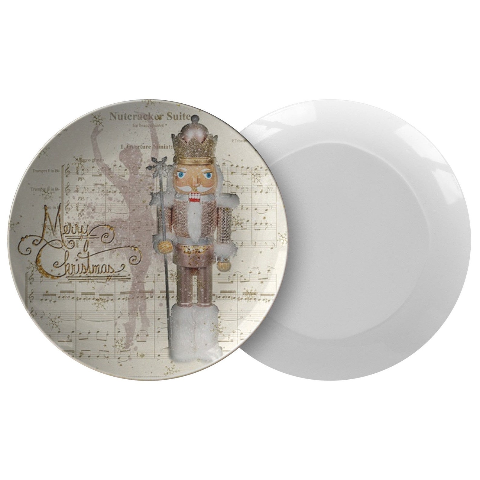 Nutcracker Christmas Plate, Vintage Style Holiday Dinnerware, Festive ...