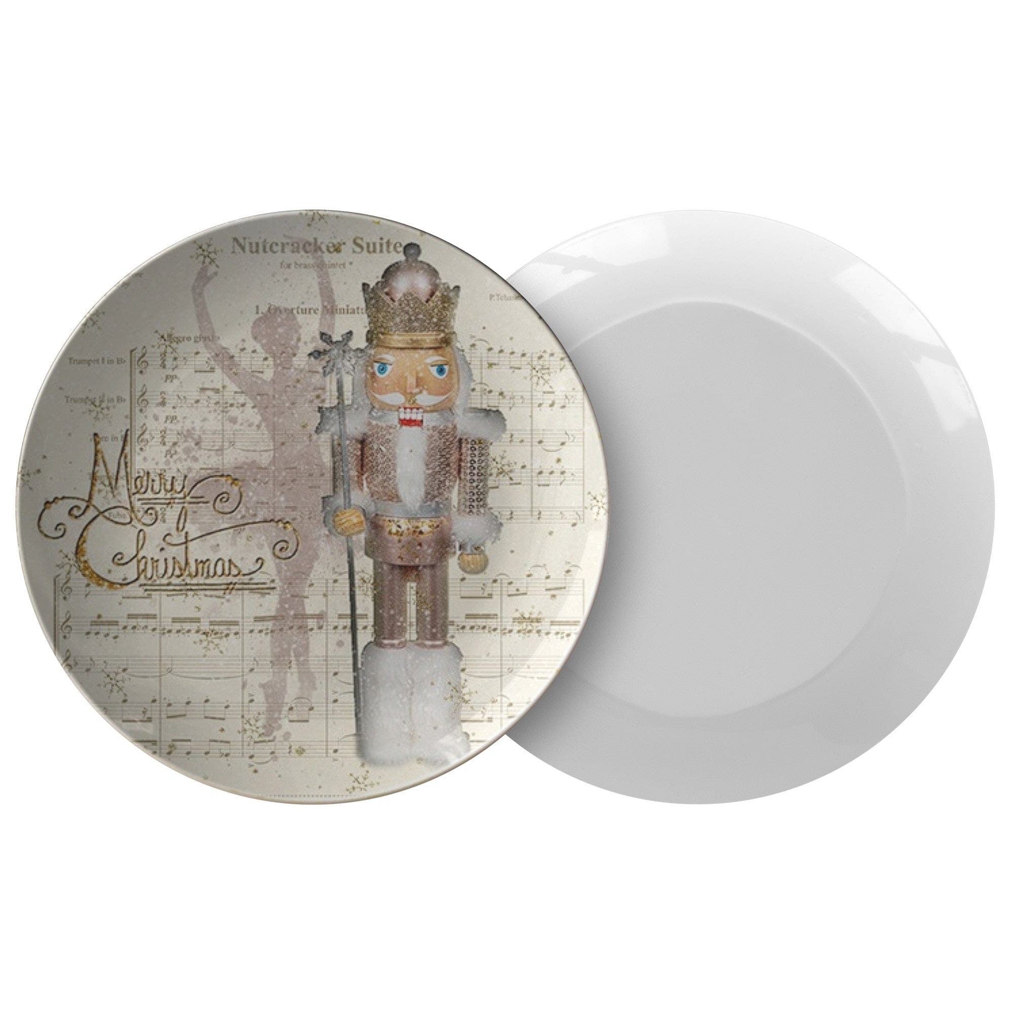 Nutcracker Christmas Plate, Vintage Style Holiday Dinnerware, Festive ...