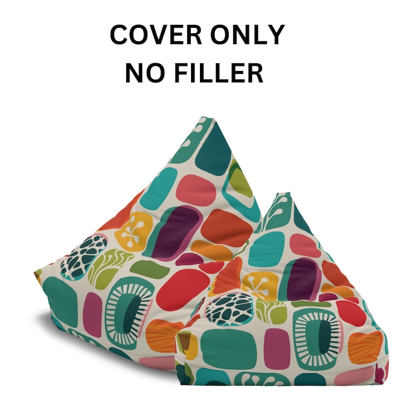 Retro 1950s Mid Century Modern Amoeba Bean Bag Chair Cover for Adults ...