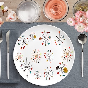 Mid Century Modern Atomic Starburst Dinner Plate, 1950s Inspired Design ...