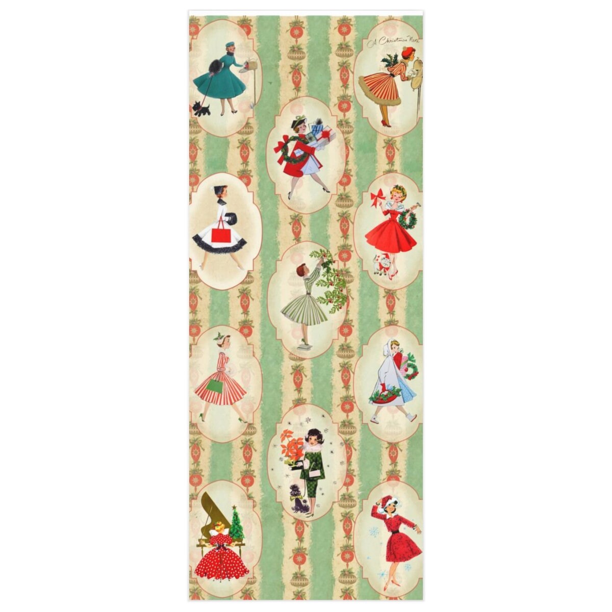 Vintage 1950s Christmas Wrapping Paper Designed & Sold By Nyongesa