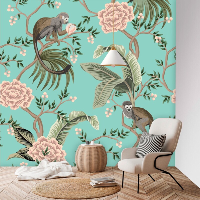 Monkey Wallpaper - Etsy
