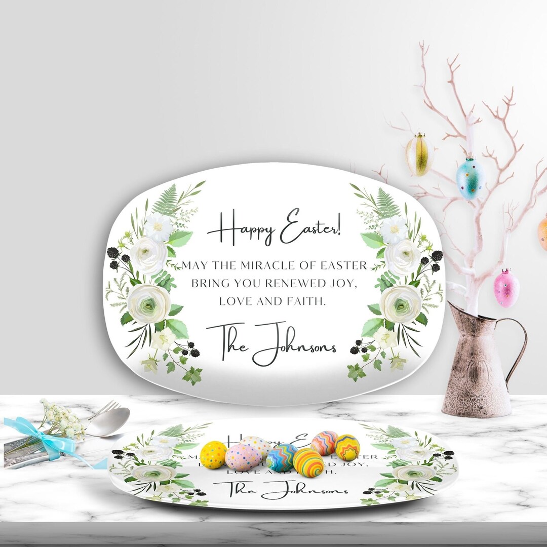 Custom Easter Prayer Platter, Personalized Miracle of Easter Family ...