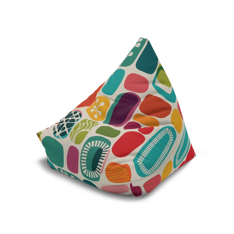 Retro 1950s Mid Century Modern Amoeba Bean Bag Chair Cover for Adults ...