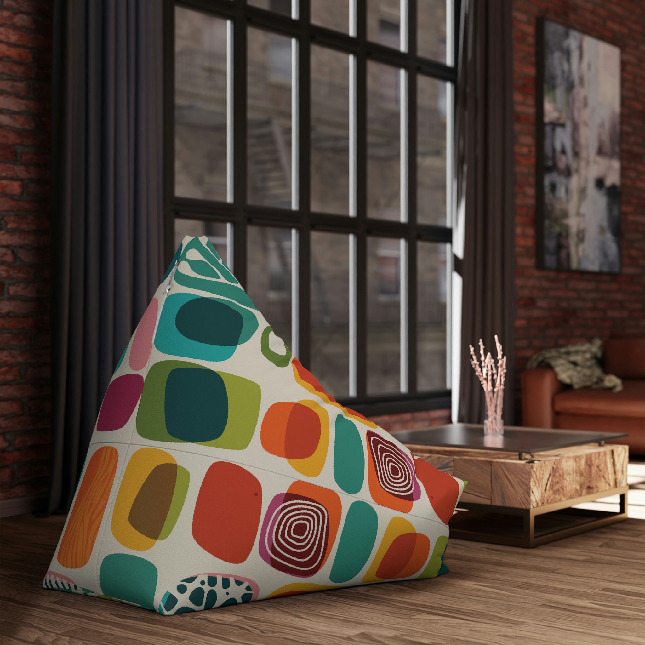 Retro 1950s Mid Century Modern Amoeba Bean Bag Chair Cover for Adults ...