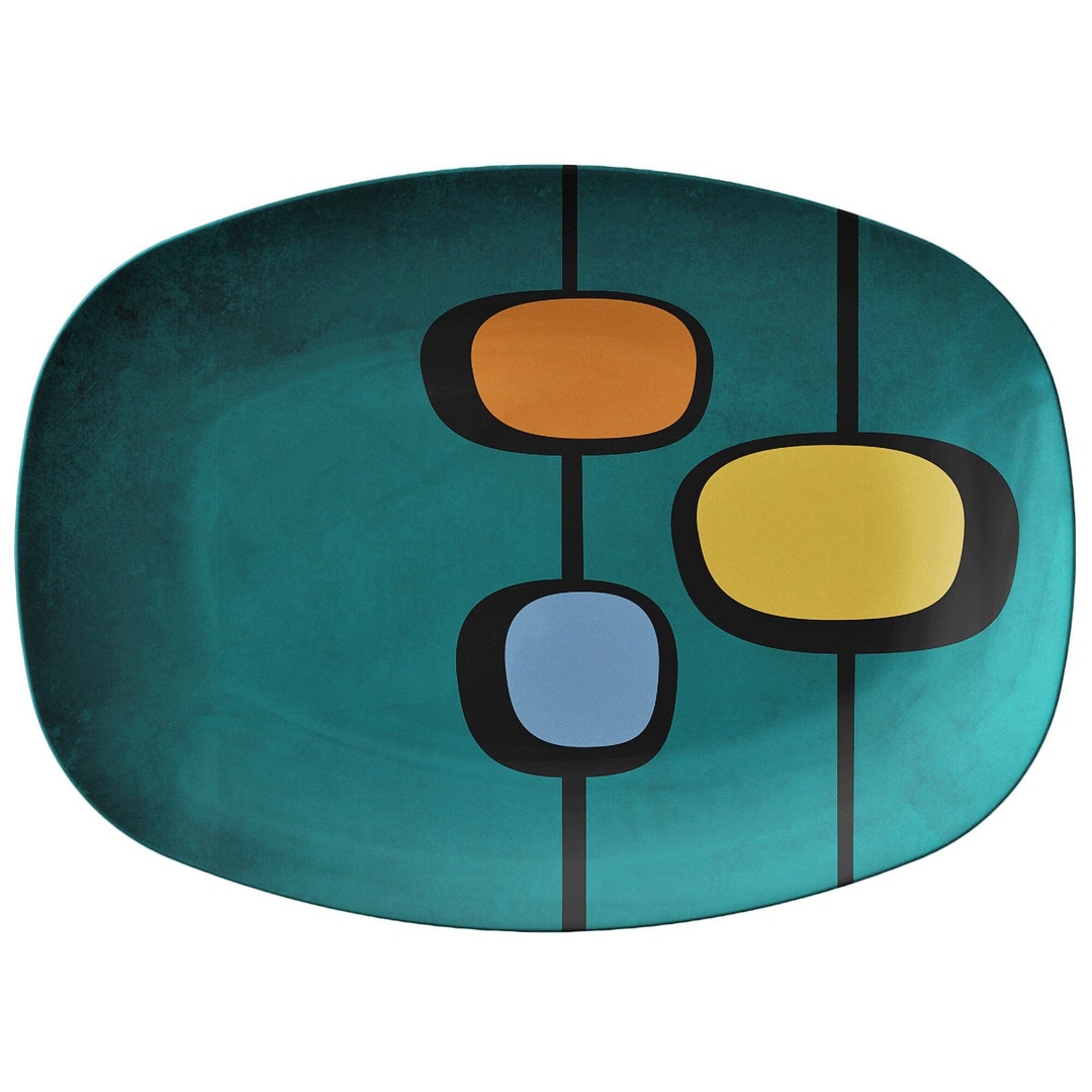 Serving Platter in Vintage 50s Retro Mid Century Abstract, Custom ...