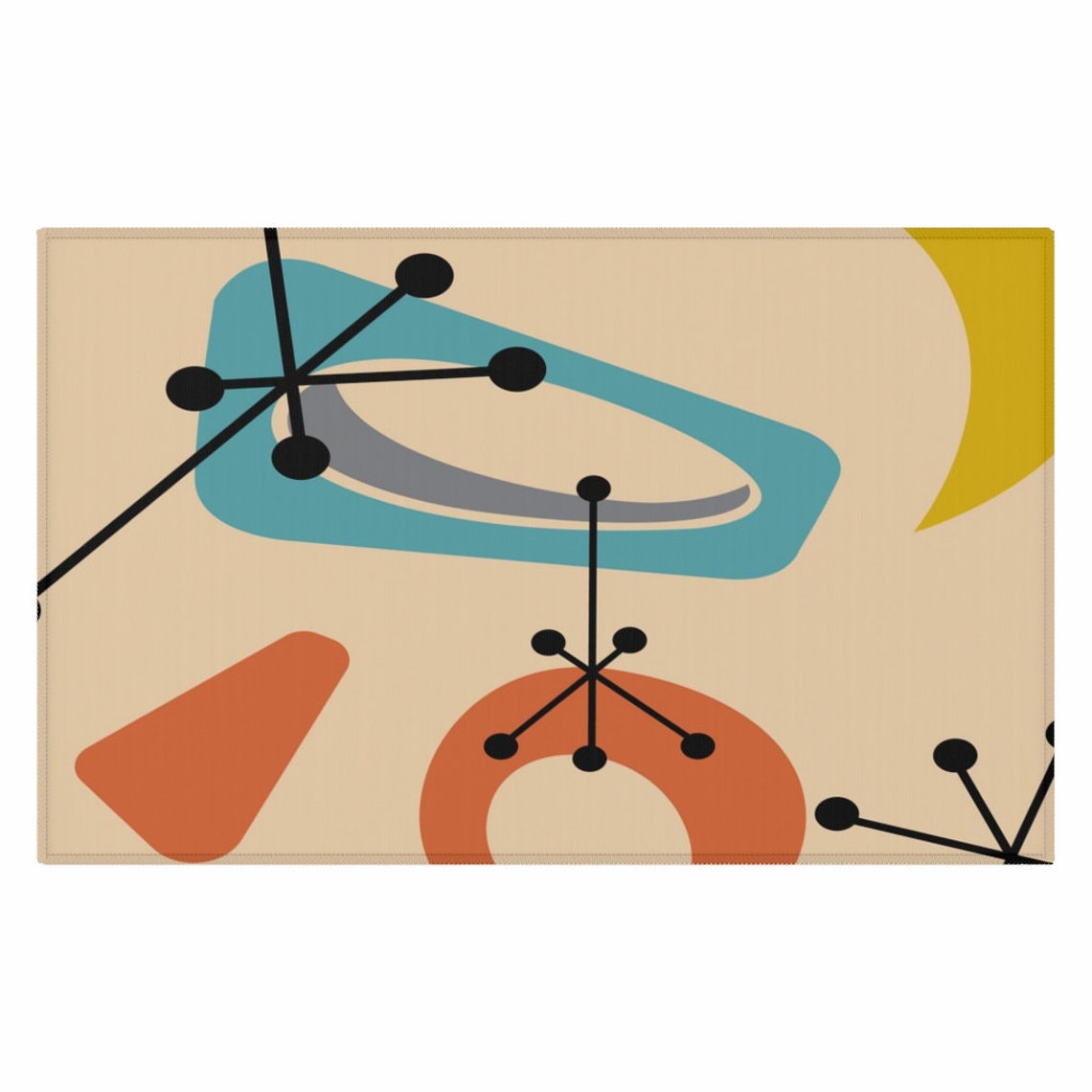 Mid Century Modern Retro Atomic Starburst Area Rugs - Etsy