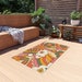 70s Groovy Hippie Retro Outdoor Rug, Mid Mod 70s Flower Power Patio Rug ...