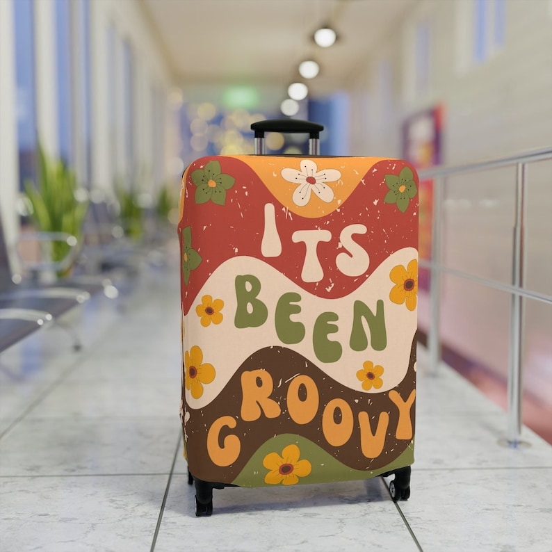 Retro Luggage Cover, Mid Century Modern Luggage Protector, Its Been ...