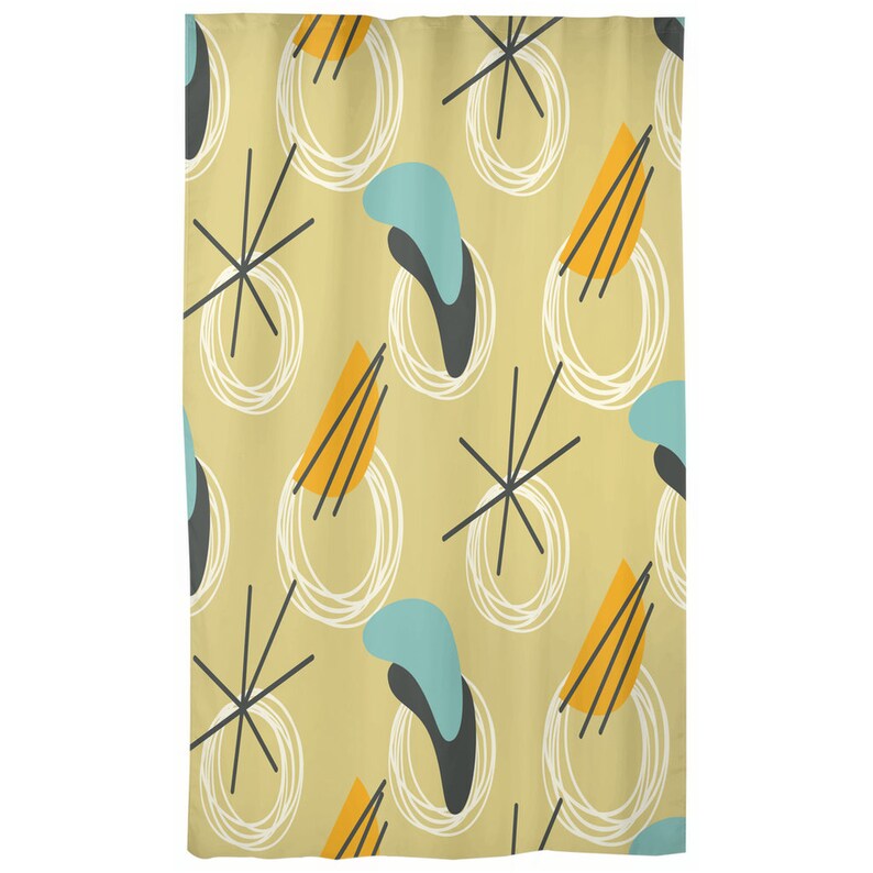 Atomic Boomerang Mid Century 1950s Retro Window Curtains - Etsy