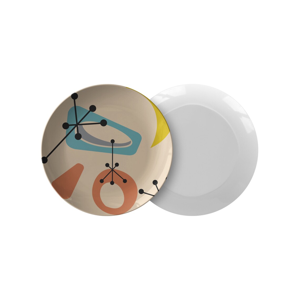 Dinner Plate in Mid Century Modern Retro Print, Custom Designed Mid ...