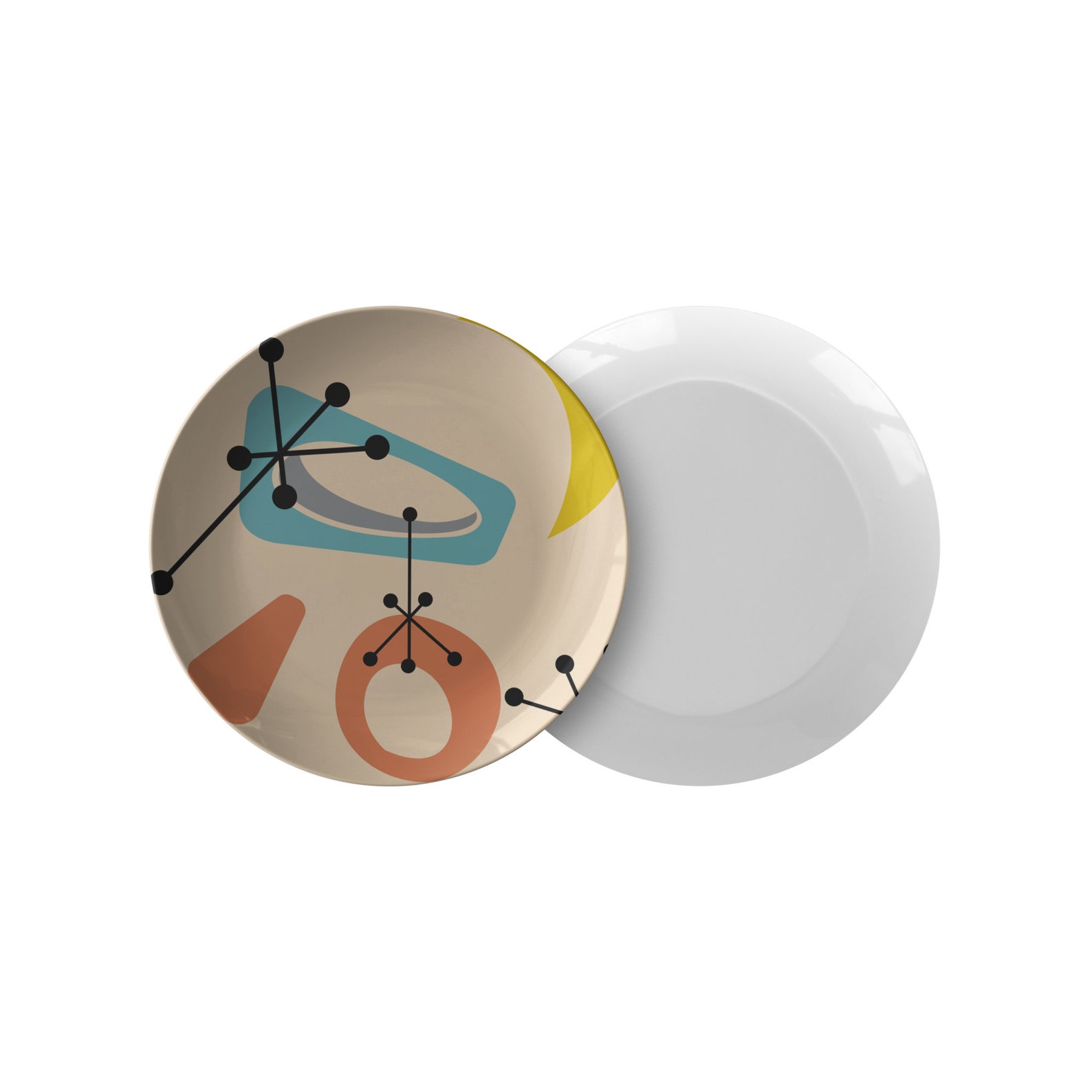 Dinner Plate in Mid Century Modern Retro Print, Custom Designed Mid ...