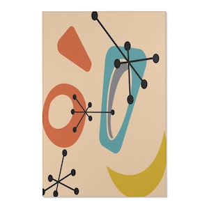 Mid Century Modern Retro Atomic Starburst Area Rugs - Etsy