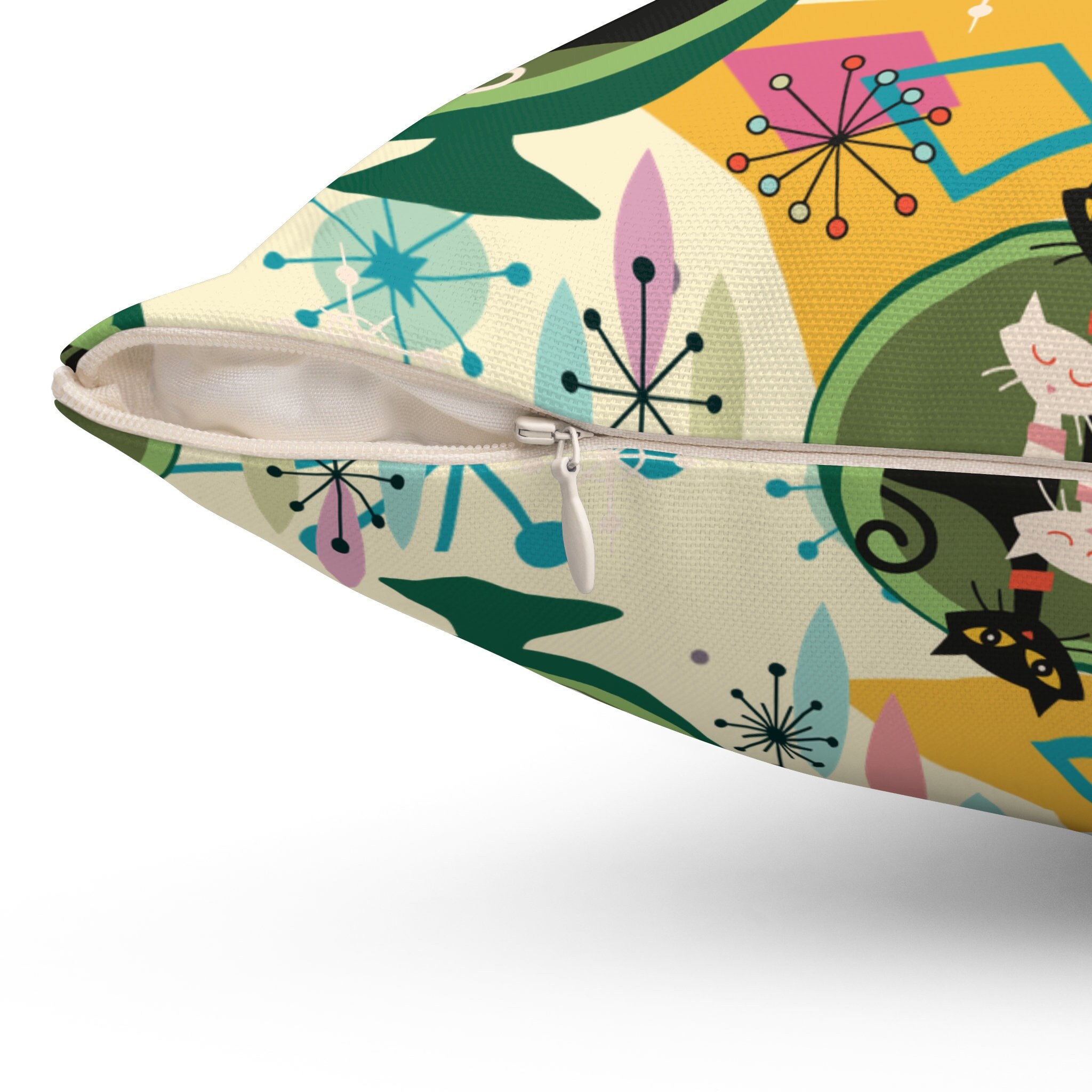 Mid Century Modern Atomic Cat Sputnik Egg Chair Pillow With Insert ...