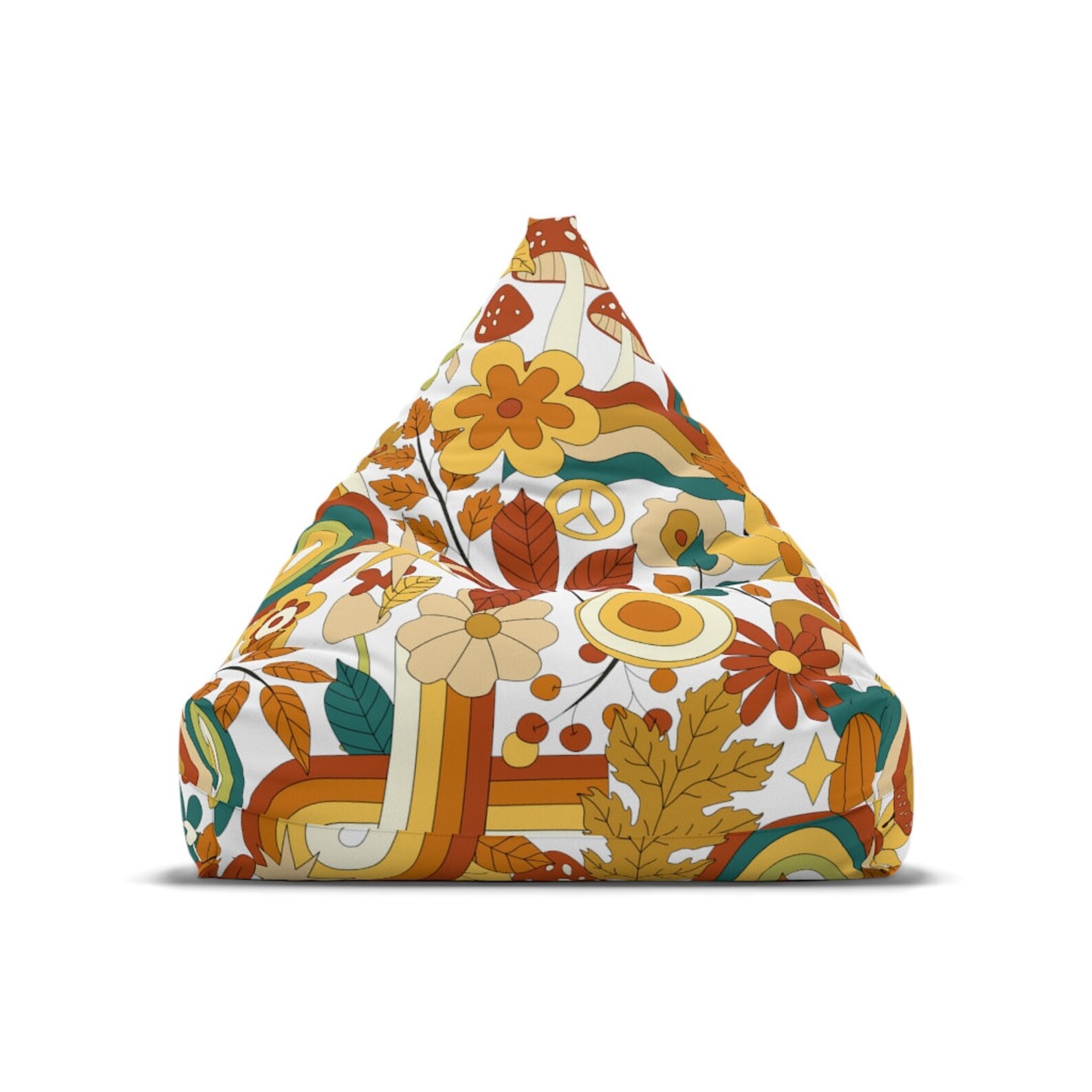70S Groovy Hippie Retro Bean Bag Chair Cover Mid Century - Etsy