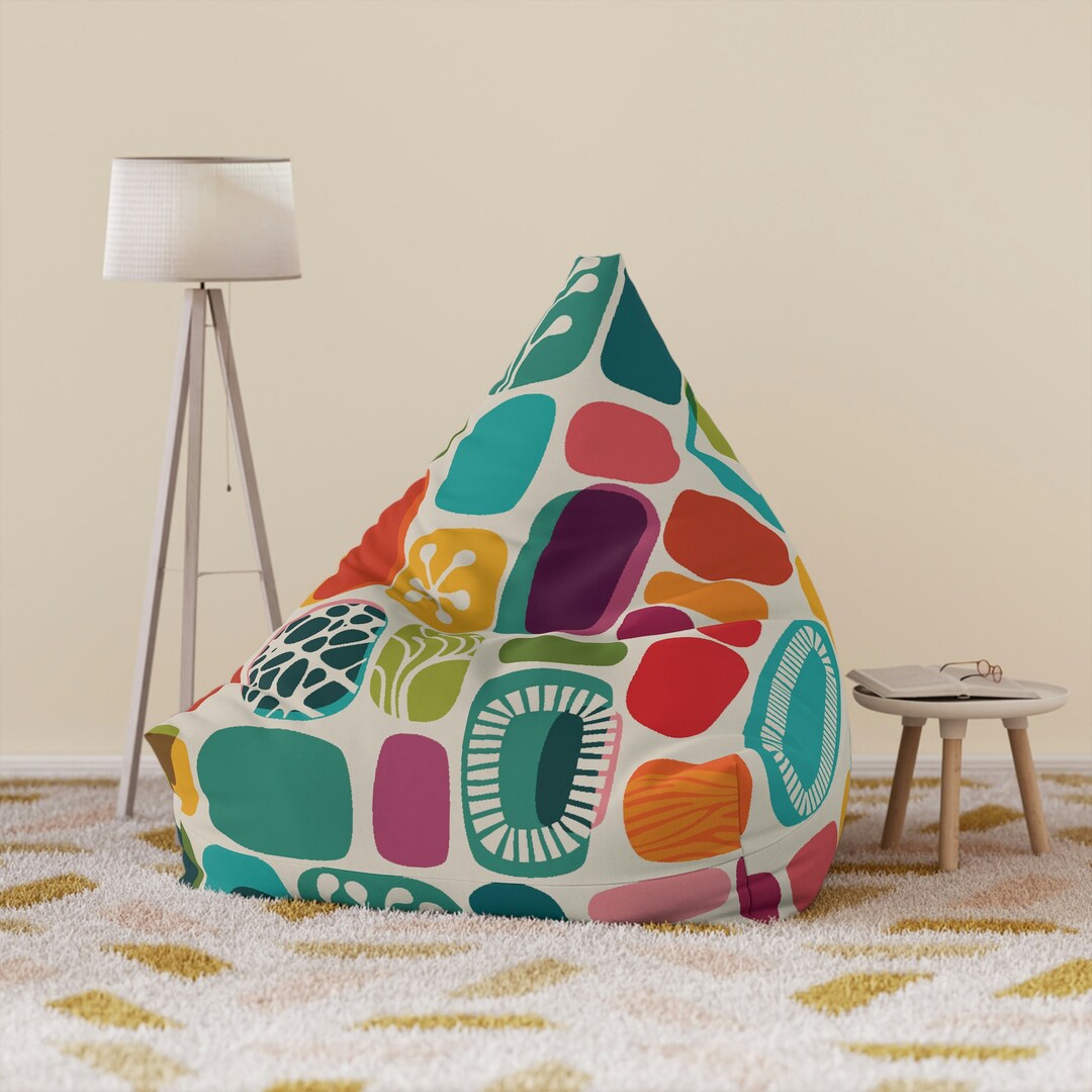 Retro 1950s Mid Century Modern Amoeba Bean Bag Chair Cover for Adults ...