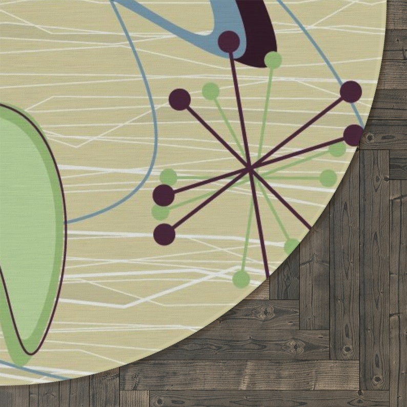 1950s Mid Century Modern Atomic Boomerang Round Rug MCM Retro - Etsy