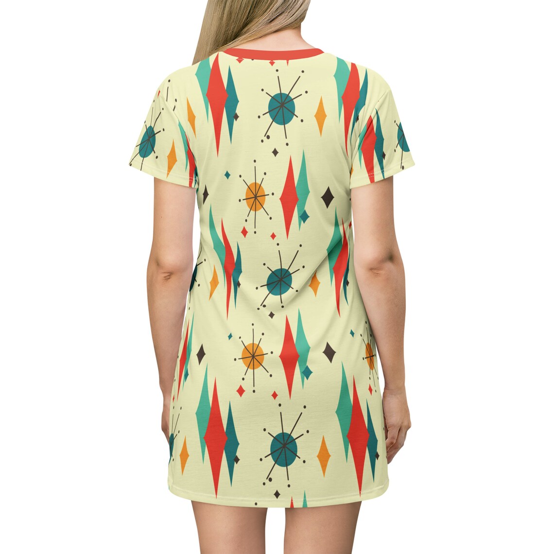 Atomic Cat Franciscan Diamond Starburst T-shirt Dress, Mid Century ...