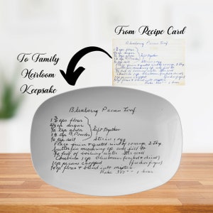 Handwritten Recipe Platter With Photo, Personalized Handwriting Recipe ...