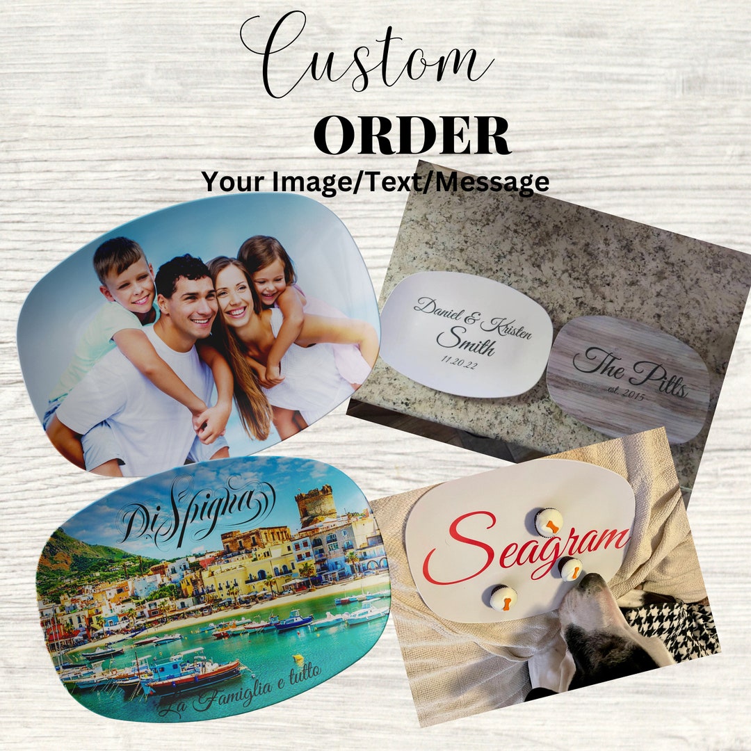 Custom & Personalized Platter, Add Your Own Text, Photo, Logo or ...