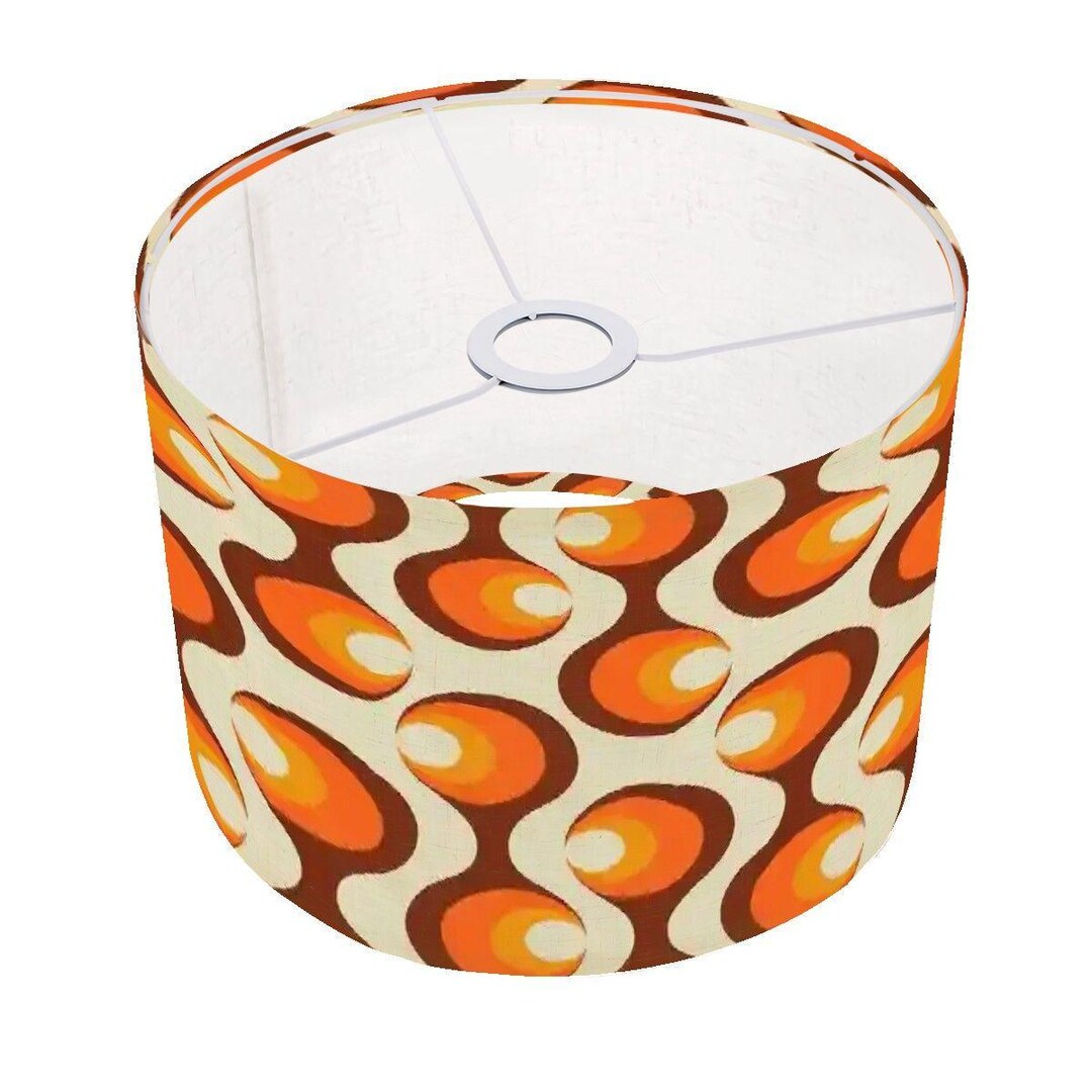 Retro Orbs Drum Lampshade, Mid Century Modern 70s Mod Lighting ...