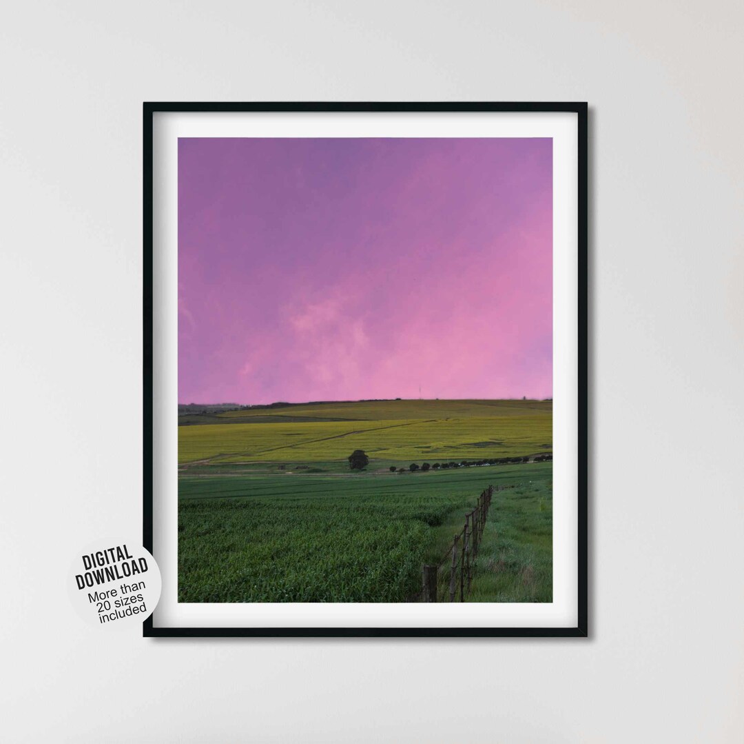 Printable Countryside Landscape Photography - Nature Photo of Rolling ...