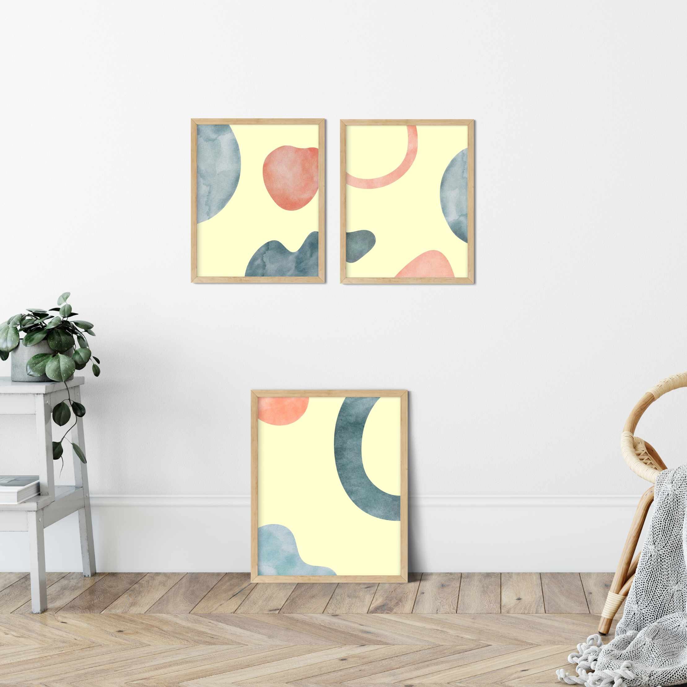 3 Stück Wandkunst Set druckbare abstrakte Wandkunst Set für - Etsy.de