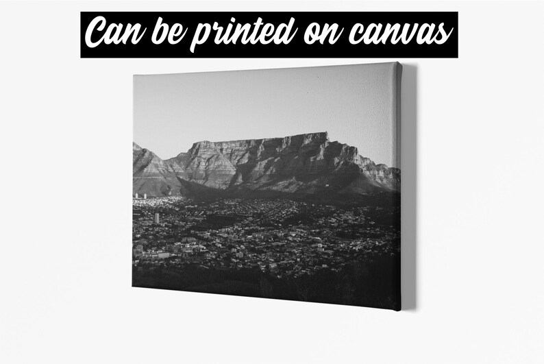 Table Mountain Picture in Cape Town South Africa, Black and White ...