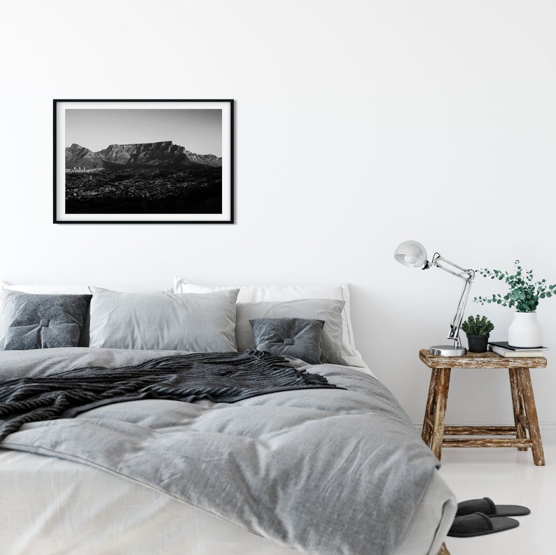 Table Mountain Picture in Cape Town South Africa, Black and White ...