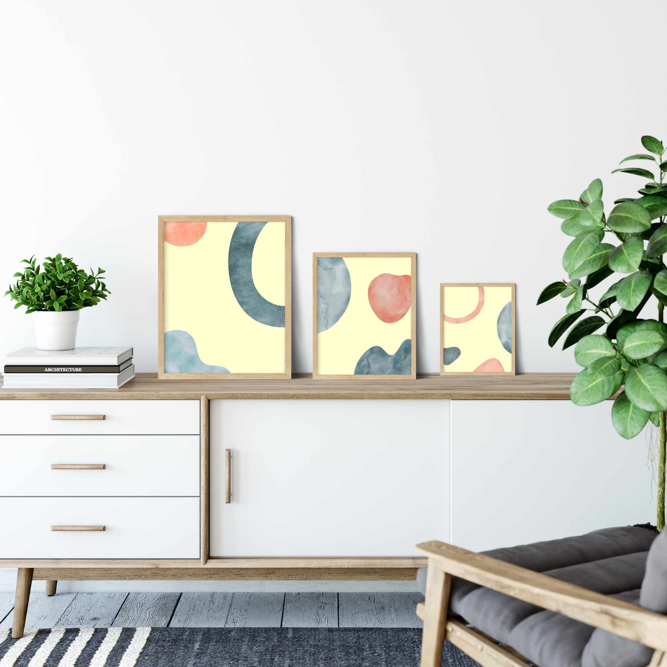 3 Stück Wandkunst Set druckbare abstrakte Wandkunst Set für - Etsy.de