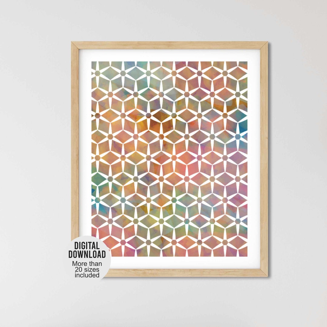 Moroccan Pattern Print, Printable Geometric Art, Boho Wall Art ...