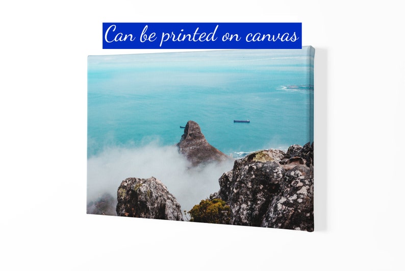 Blue Ocean Poster, Aerial Ocean Print Photograph Taken From Table ...