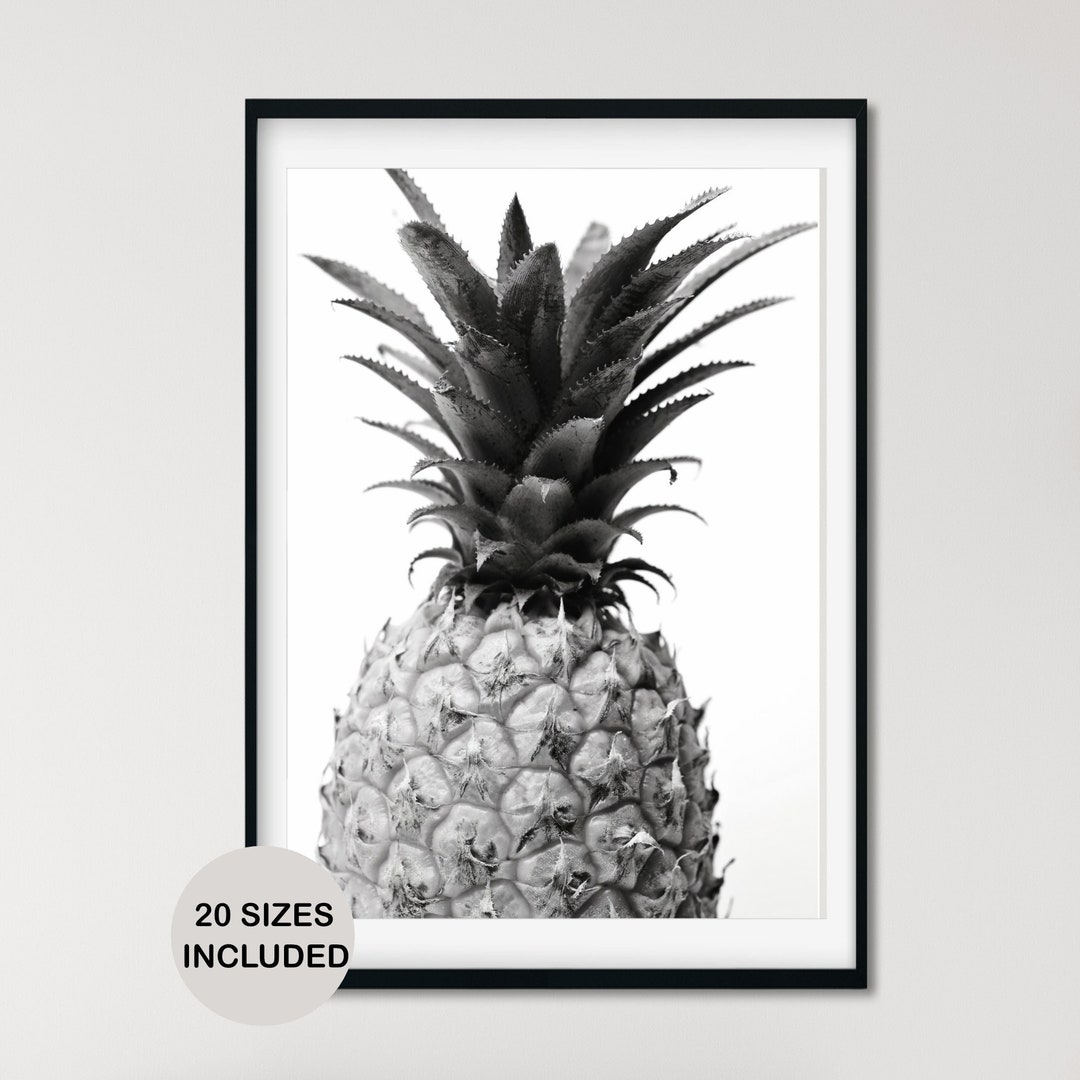 Black & White Pineapple Photo for Kitchen or Health Shop Decor ...