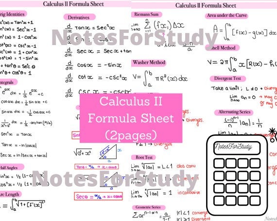 Calculus 2 Formula Sheet