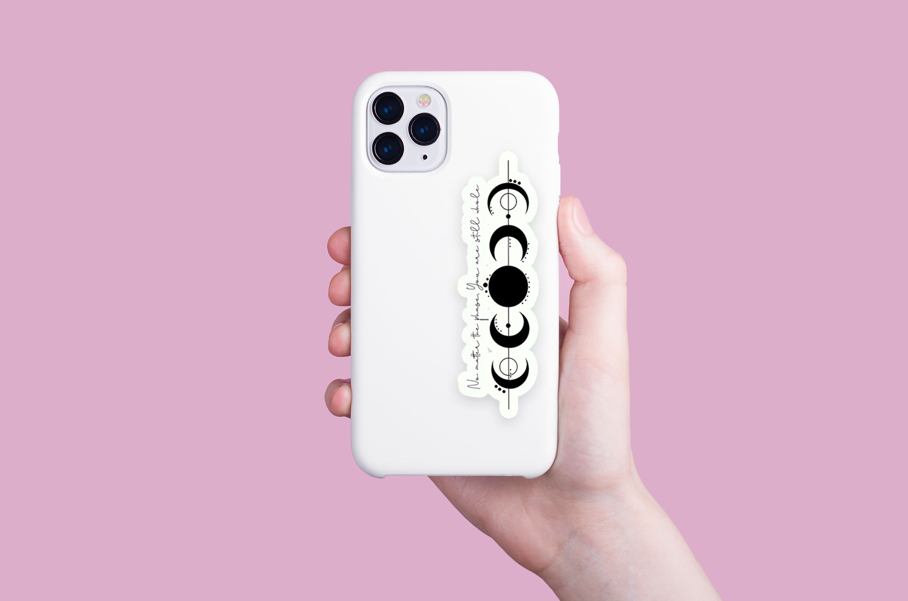 Moon Phases Vinyl Sticker, Growth Quotes, Great Gift, Stanley, Laptop ...