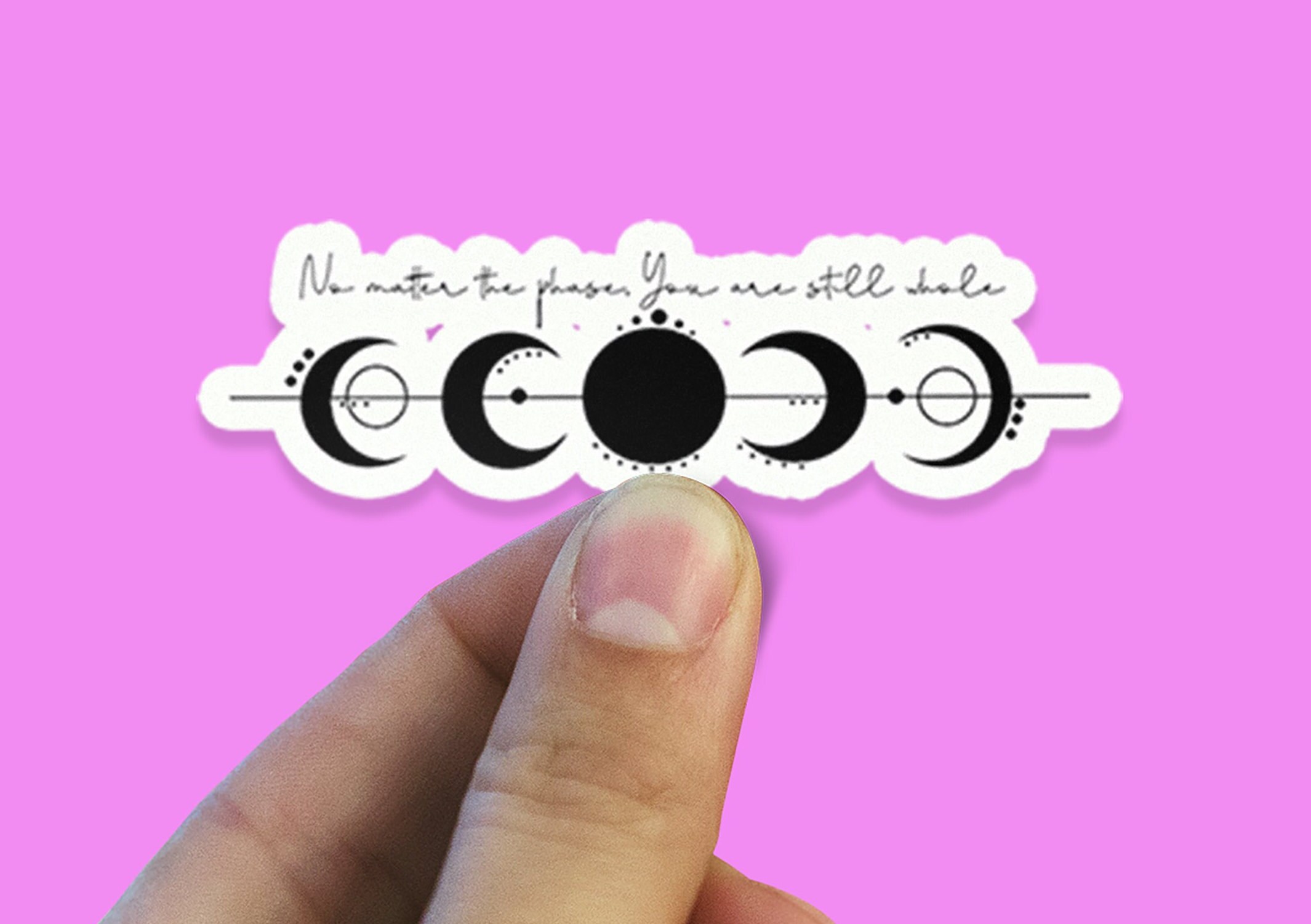 Moon Phases Vinyl Sticker, Growth Quotes, Great Gift, Stanley, Laptop ...