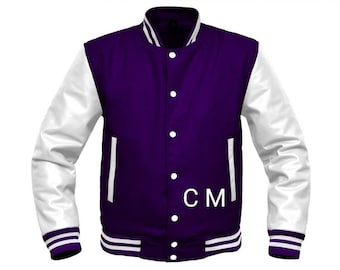 Purple White Letterman Jacket - Etsy