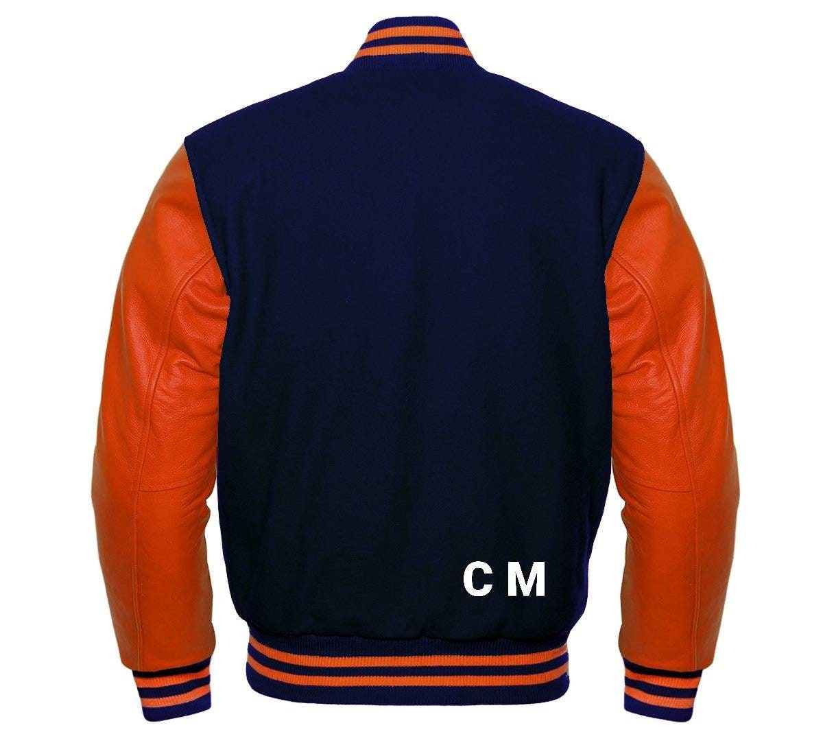 Men's Letter Patch A Bomber Style Navy Blue Wool and - Etsy