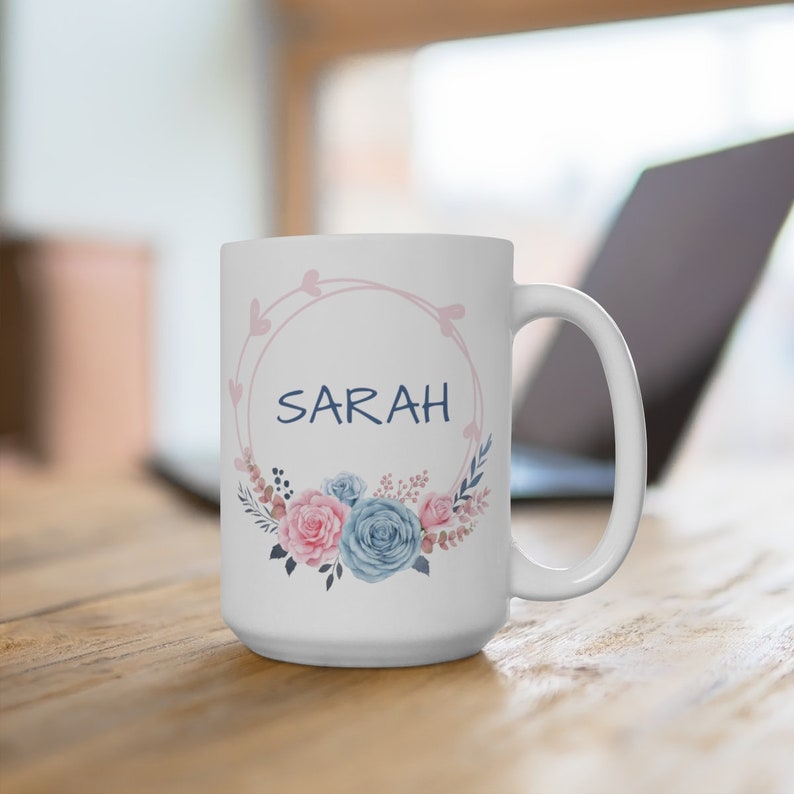 PERSONALIZED Host Mom Gift Mug, Pastel Colors Roses, Best Host Mom Ever ...