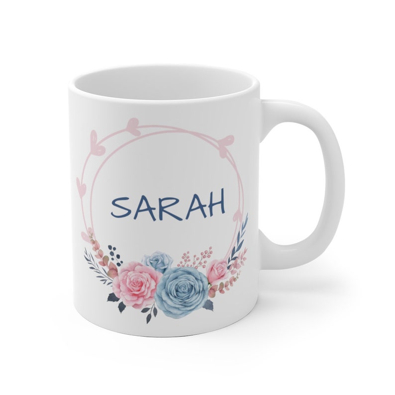 PERSONALIZED Host Mom Gift Mug, Pastel Colors Roses, Best Host Mom Ever ...