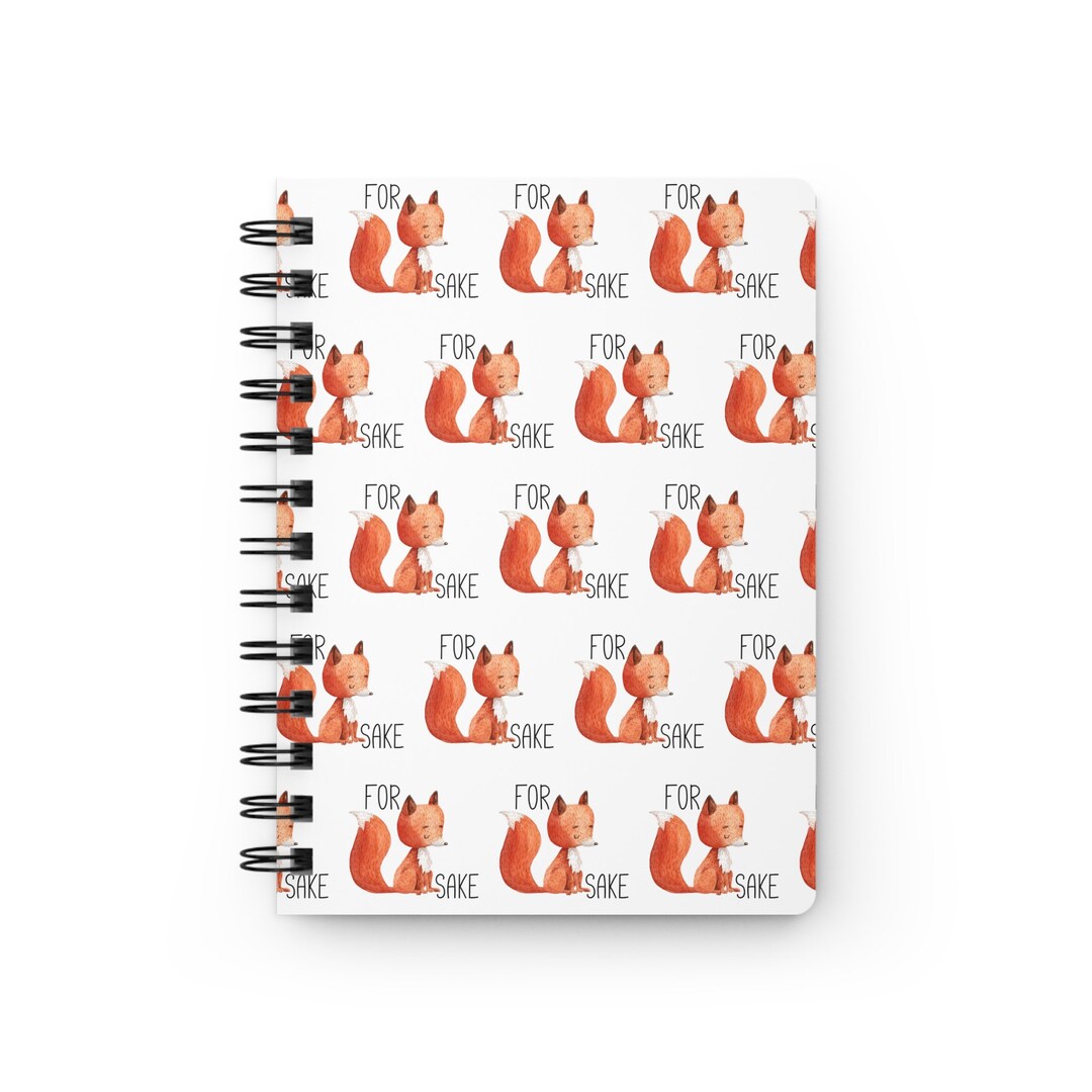 For Fox Sake Spiral Bound Journal, Fox Pattern Notebook, Student Binder ...