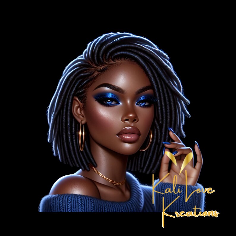 Black Women Locs PNG Bundle Clip Art, 8 PNG Images, - Etsy