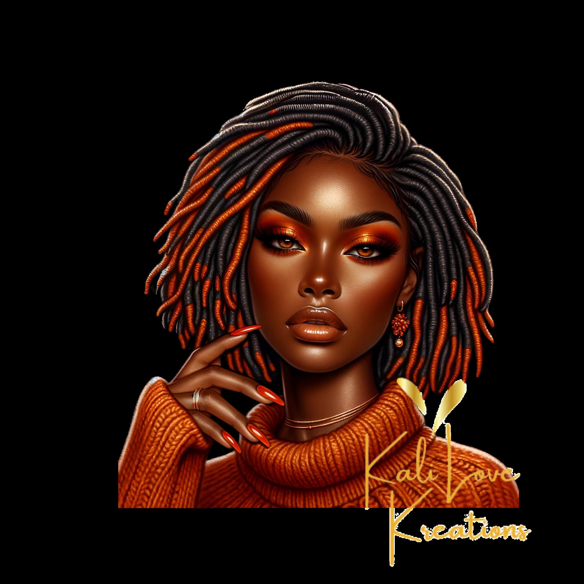 Black Women Locs PNG Bundle Clip Art, 8 PNG Images, - Etsy