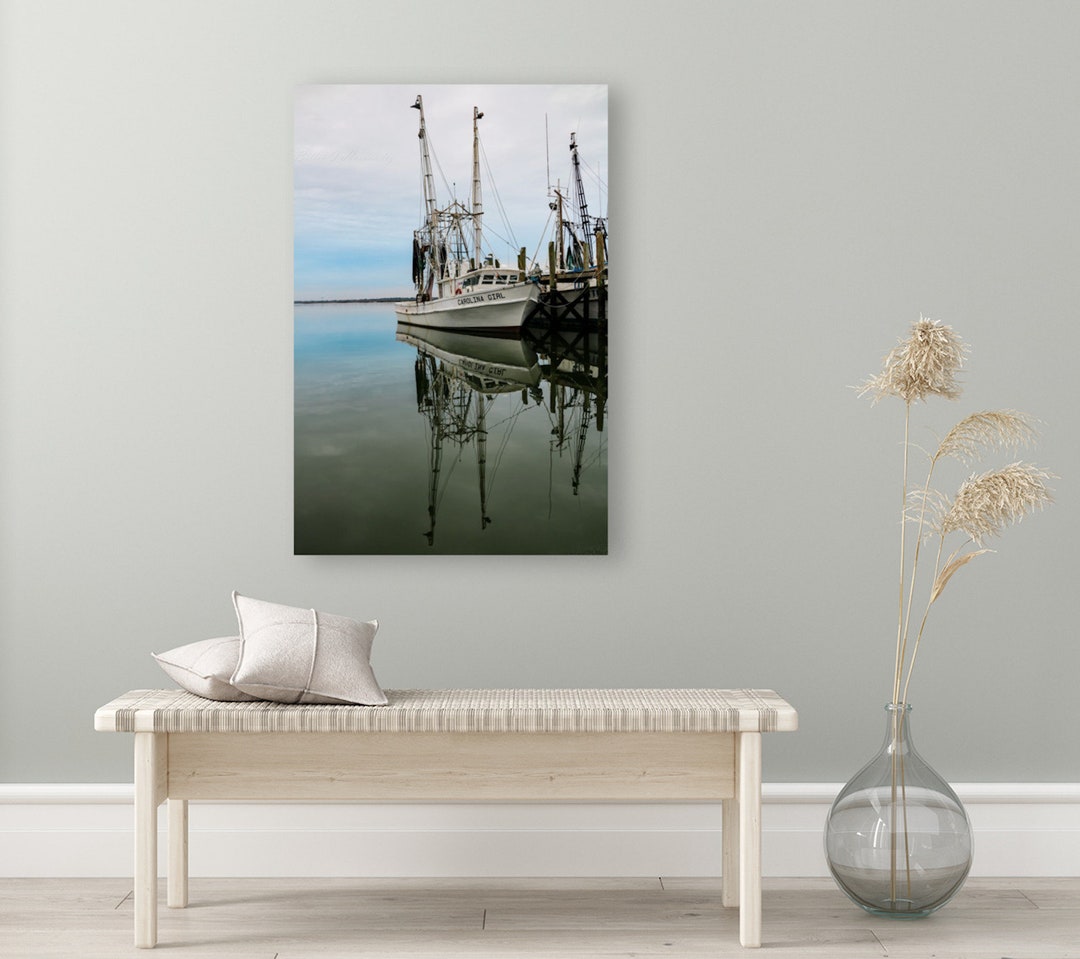 Lowcountry Shrimp Boat by the Sea Wall Hanging - Etsy